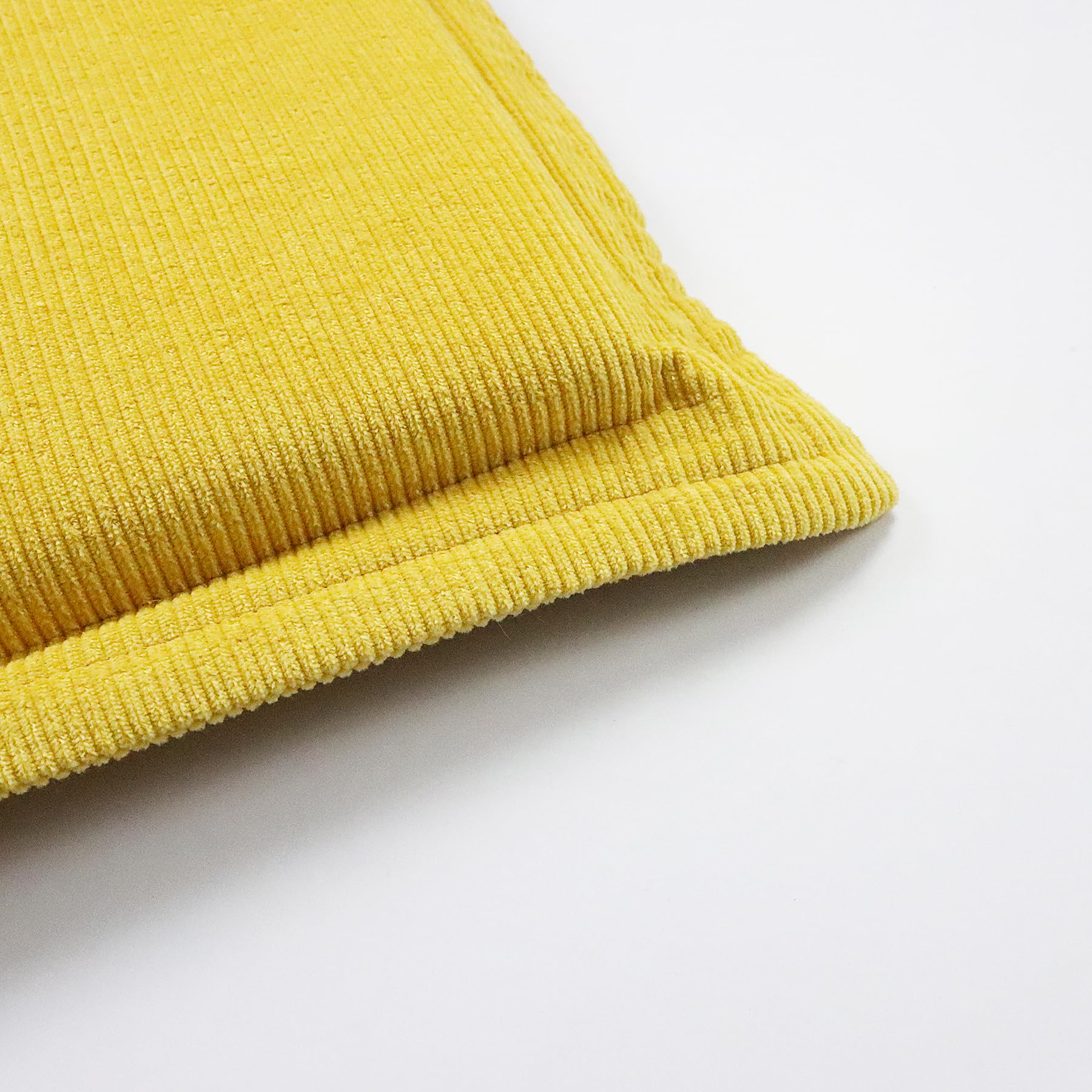 Lemfux Yellow Square Chair Cushion, 18x18x1.5 - Memory Foam Seat Cushion with Soft Cotton Corduroy Cover | Thick, Durable & Modern Design for Office, Kitchen, Dining Room, Indoor & Outdoor Use, 1PC