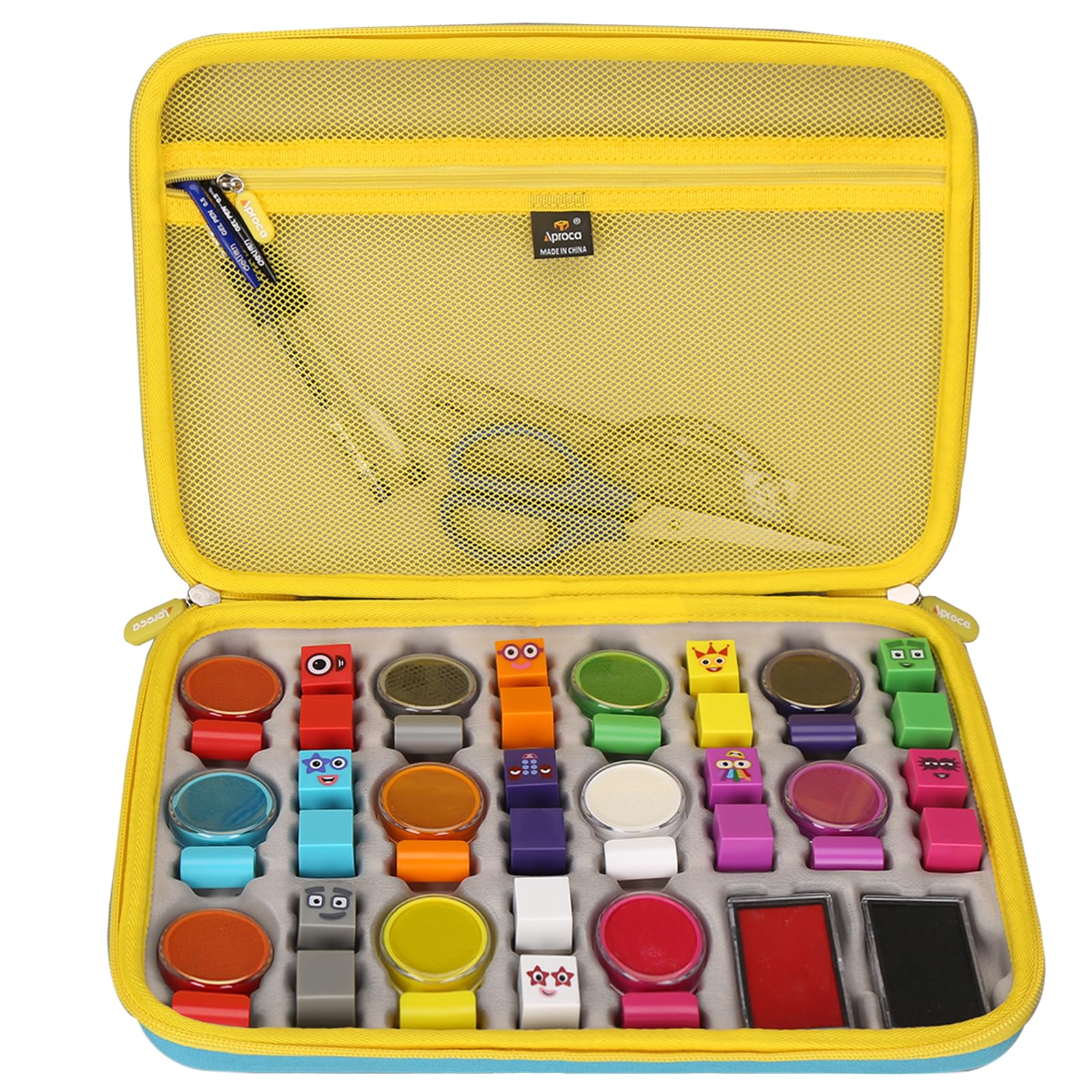 Aproca Portable Hard Storage Case, for hand2mind Numberblocks Stampoline Park Stamp Activity Set (Case Only)
