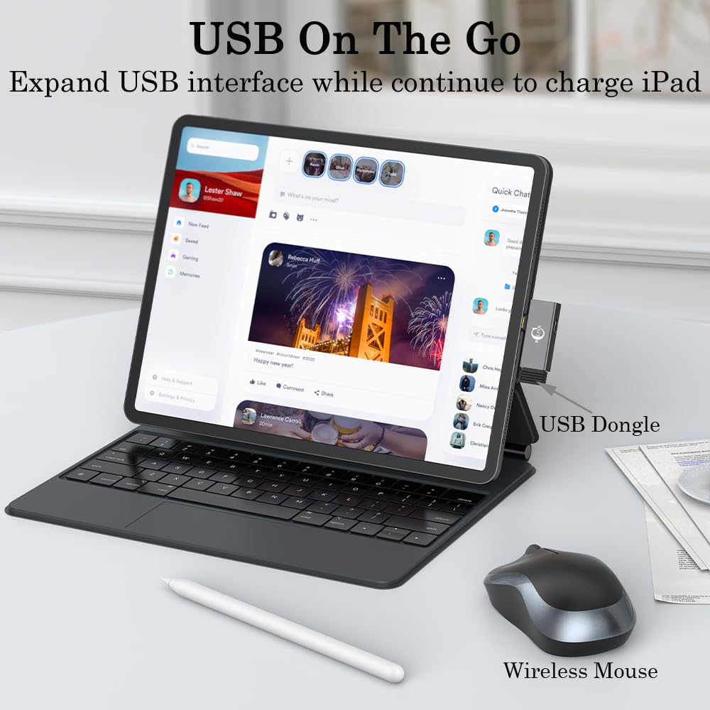 BCLINK 2-in-1 USB C to USB 3.1 Adapter with 100W Charging Port, Thunderbolt 4/3 OTG Converter for Meta Quest 2, iPhone 15, MacBook, iMac, iPad and More - Space Gray