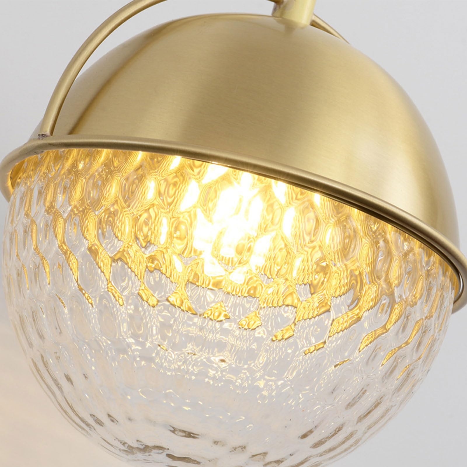AAMNA Industrial Wall Light Fixtures with Globe Glass Shade, Indoor LED Wall Sconces Minimalist Modern Wall Lamp, Cordless Brass Wall Lamp for Bathroom Hallway Kitchen Mirror