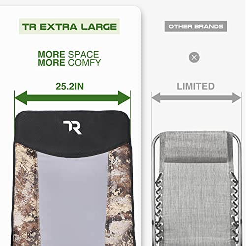 TR Foldable Rocking Chair 3-Position Recliner Camping Chair Padded Rocker Chair Outdoor Portable Heavy Duty High Back Hard Armrest Mesh Back 300 lbs for Patio Home, Camo