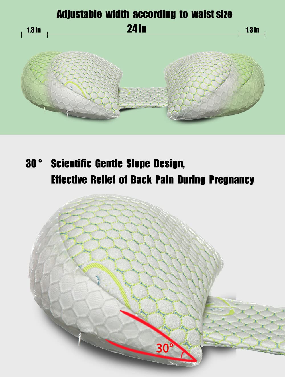 misszhi Pregnancy Pillows for Sleeping, Maternity Pillow with Detachable and Adjustable Pillow Cover - Support for Back, Legs, Belly, HIPS for Pregnant Women(White)