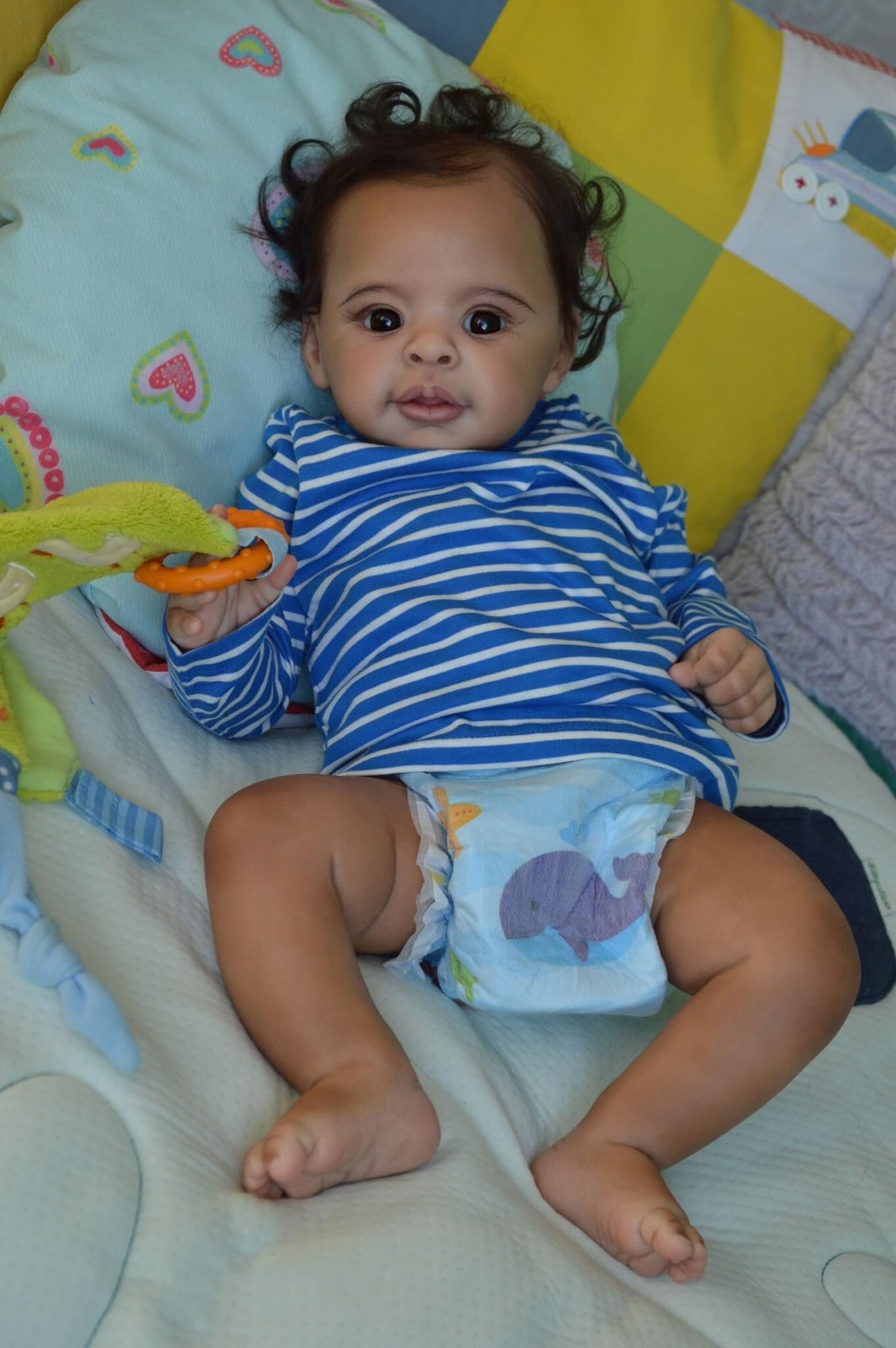 RXDOLL Realistic African American Reborn Boy Doll - 21 Inch, Soft Body, Black Boy