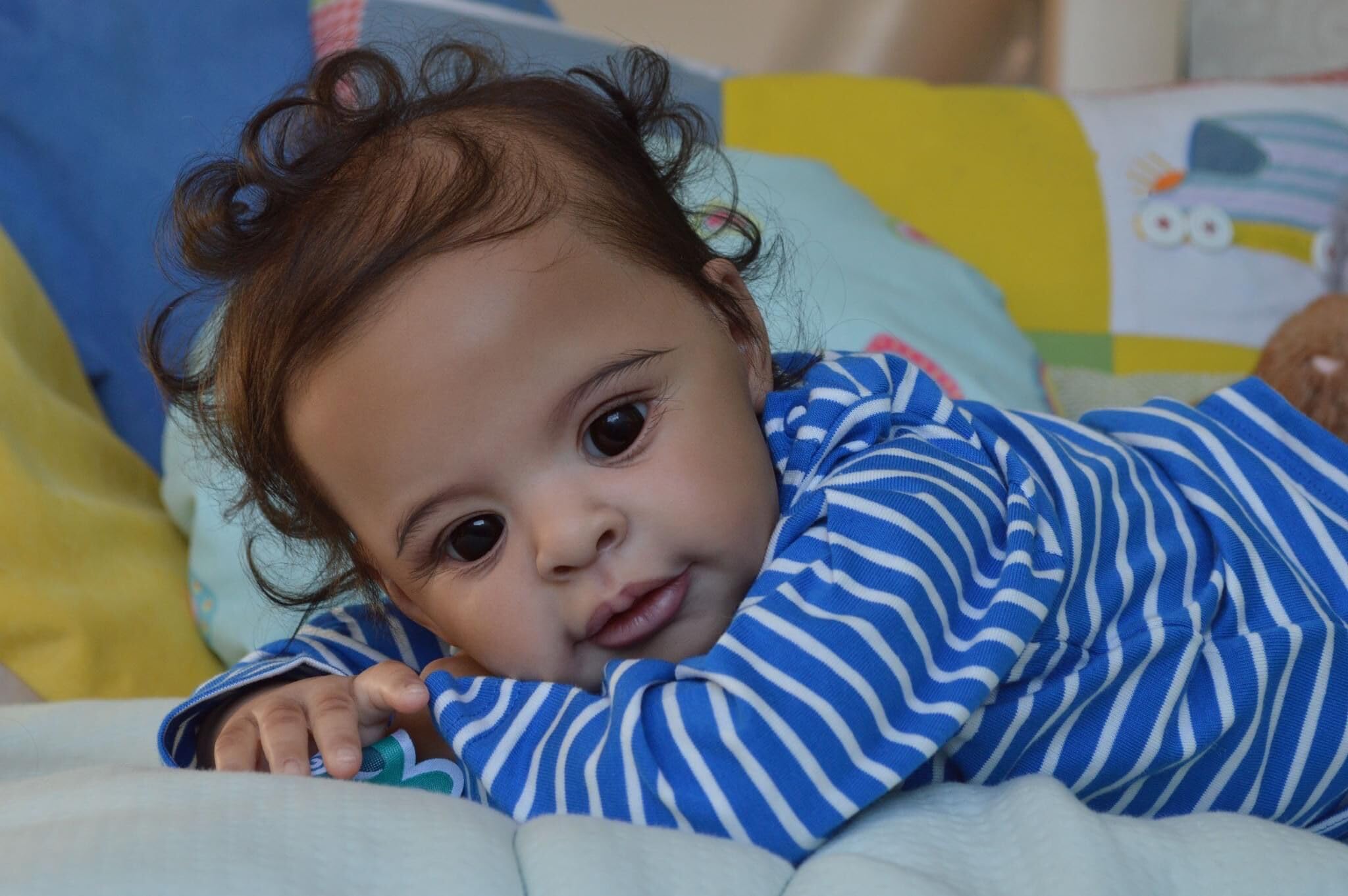 RXDOLL Realistic African American Reborn Boy Doll - 21 Inch, Soft Body, Black Boy