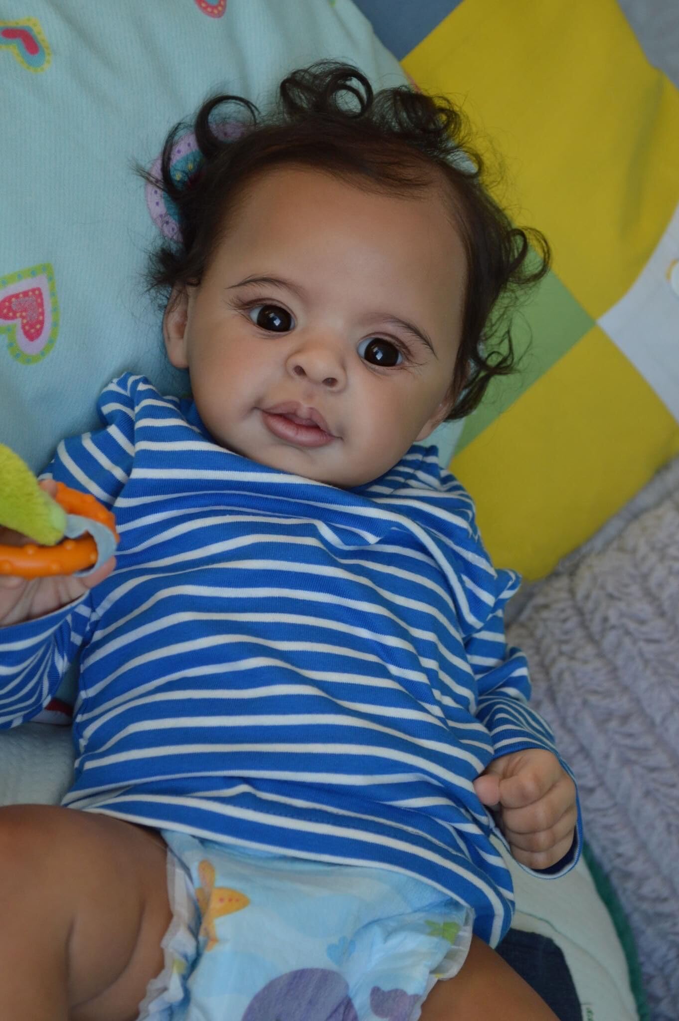 RXDOLL Realistic African American Reborn Boy Doll - 21 Inch, Soft Body, Black Boy