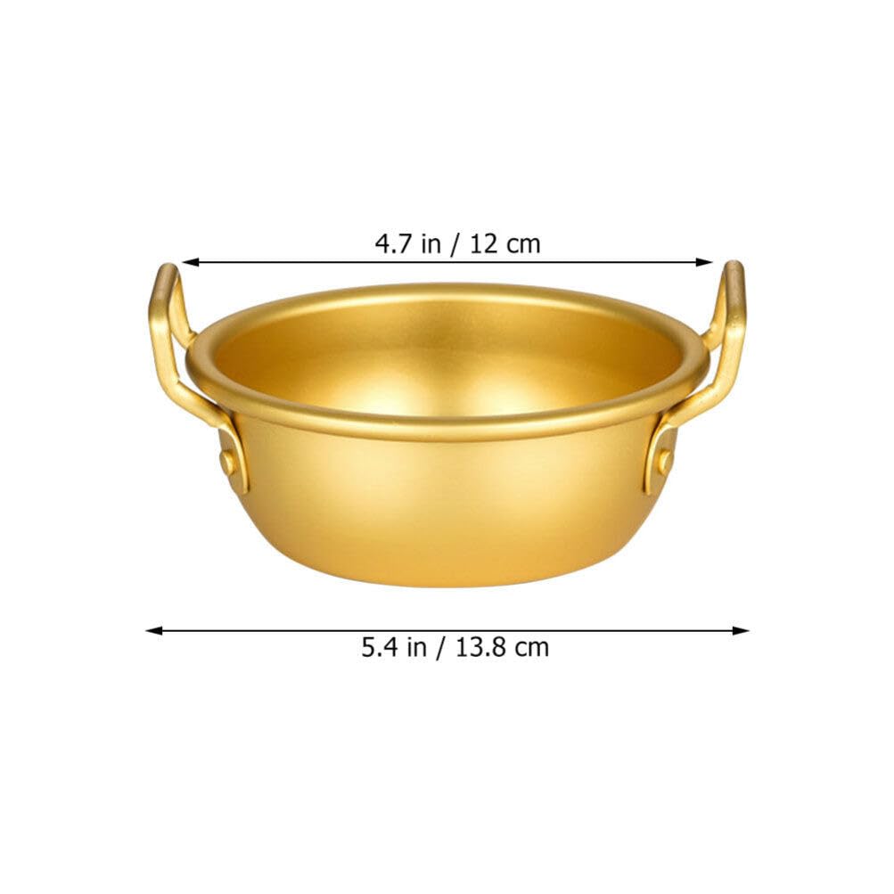 Yardwe Korea Ramen Pot Fast Noodles Cooking Pots Soup Stew Pot Stockpot Alluminum Ramyun Pot with Handles Camping Cookware for Pasta 12.5cm