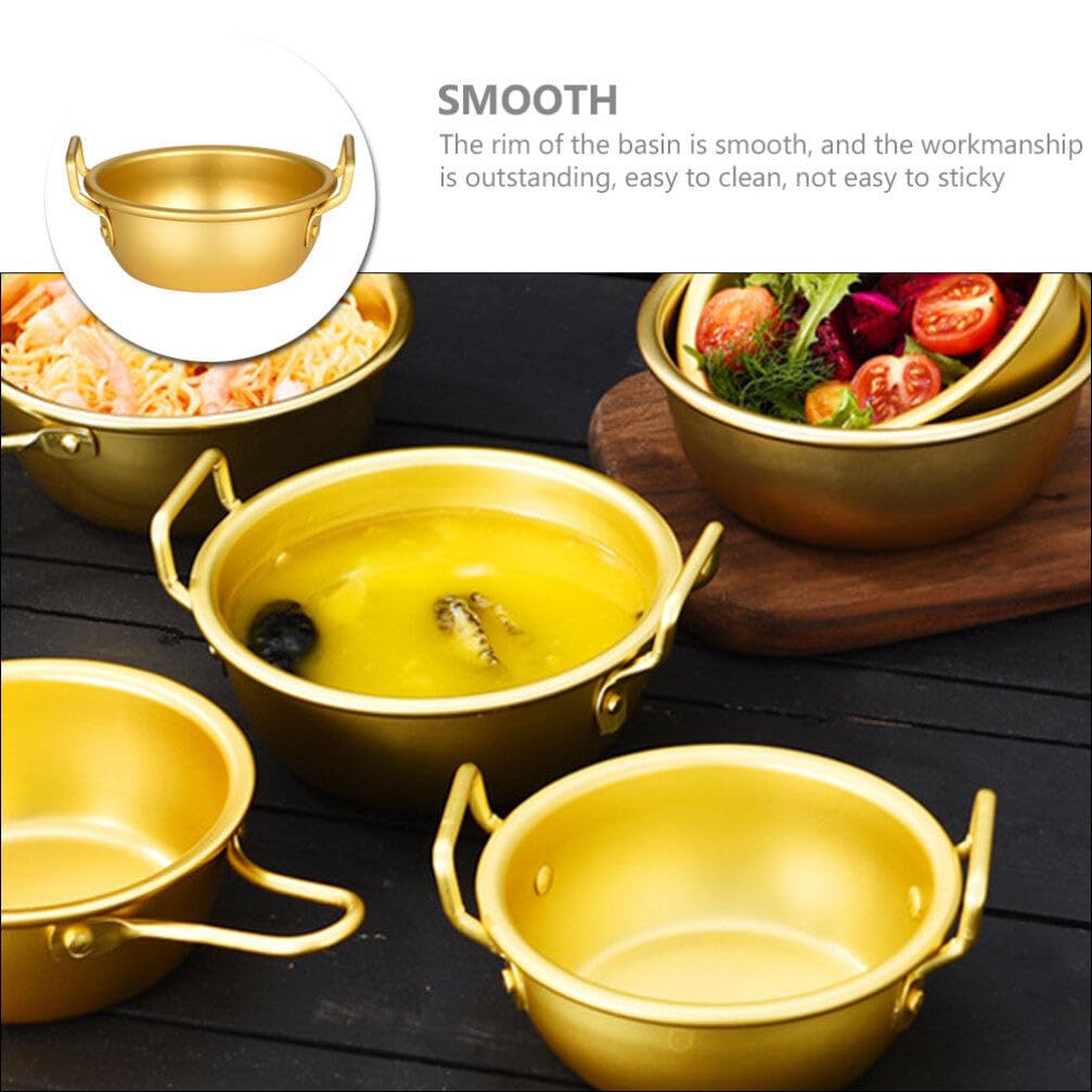 Yardwe Korea Ramen Pot Fast Noodles Cooking Pots Soup Stew Pot Stockpot Alluminum Ramyun Pot with Handles Camping Cookware for Pasta 12.5cm
