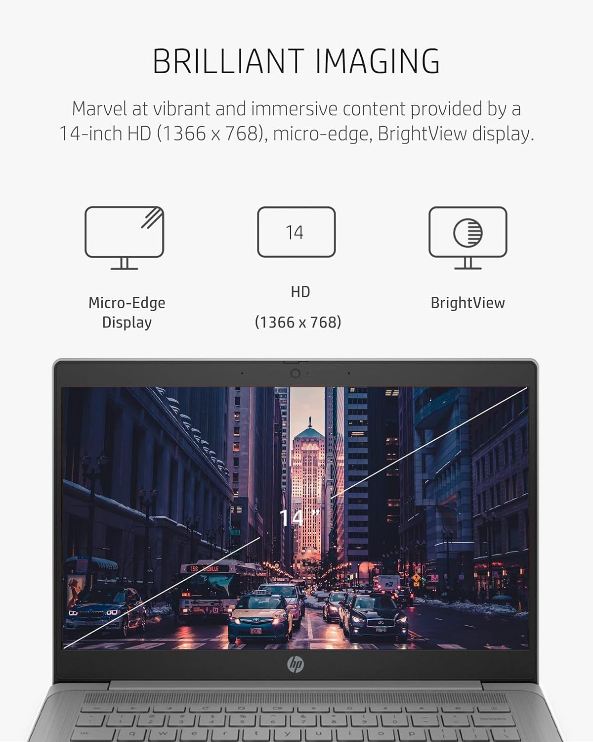 HP Chromebook Laptop Computer, 14” HD Display Light PC, Intel Celeron N4120 Quad-Core, 4GB DDR4 RAM, 64GB eMMC, USB-C, Wi-Fi 5, Bluetooth, Webcam, Long Battery Life, Chrome OS, Gray, PCM