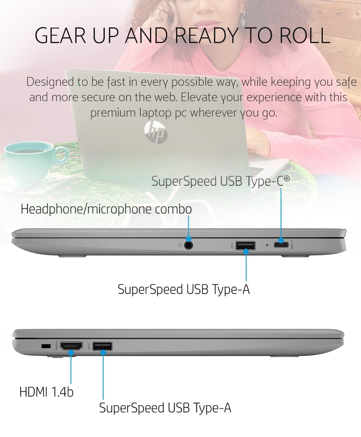 HP Chromebook Laptop Computer, 14” HD Display Light PC, Intel Celeron N4120 Quad-Core, 4GB DDR4 RAM, 64GB eMMC, USB-C, Wi-Fi 5, Bluetooth, Webcam, Long Battery Life, Chrome OS, Gray, PCM