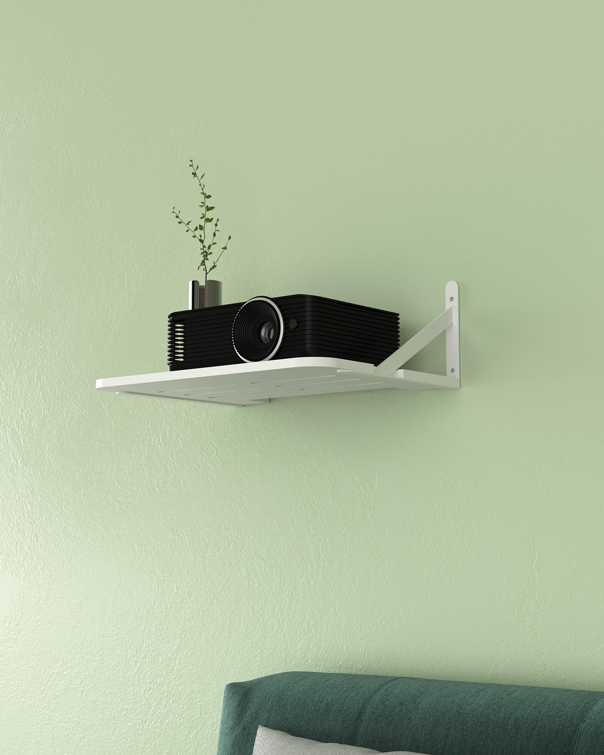 Small Mini Projector Shelf/Modem Shelf/Router Shelf/Router Wall Mount/Cable Box Wall Mount,Floating Projector Wall Mount, Projector Shelf for Wall, Holder Stand Accessories White