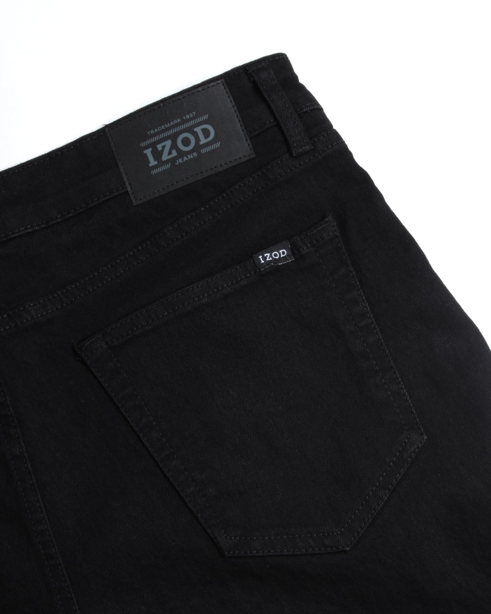 IZOD Men's Jeans, Slim Fit, Comfort Stretch Denim, Size 32X32, Black Ink