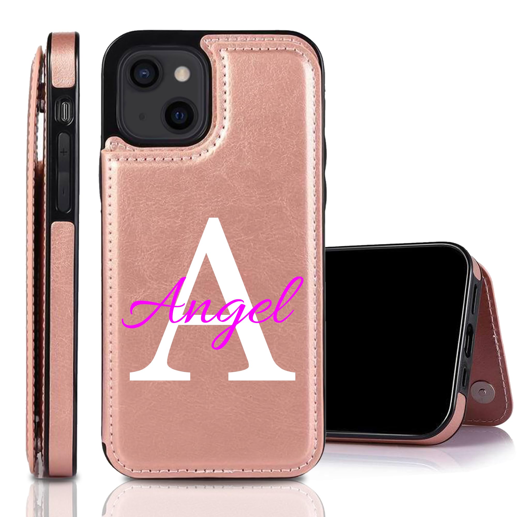 NICETUFF Custom Phone Case for iPhone 6 7 8 Plus 11 12 13 Mini 14 Plus 15 Pro Max, Soft Silicone Leather Cover, Personalized Name Handwritten Style Phone Cases