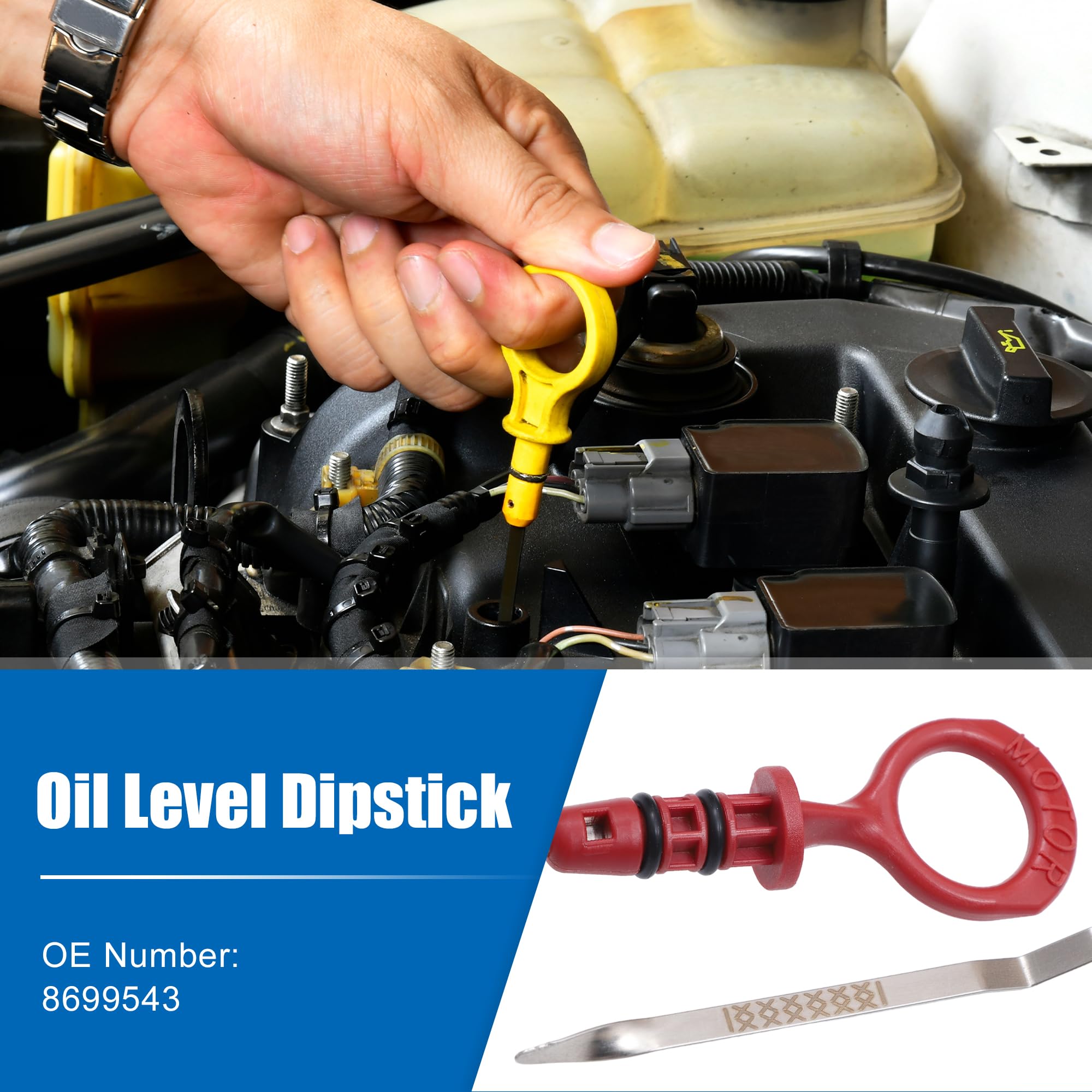 uxcell Engine Oil Level Indicator Dipstick for Volvo S60 2001-2009 for Volvo S80 2001-2006 for Volvo XC90 2003-2014 for Volvo XC90 2016-2022 No.8699543