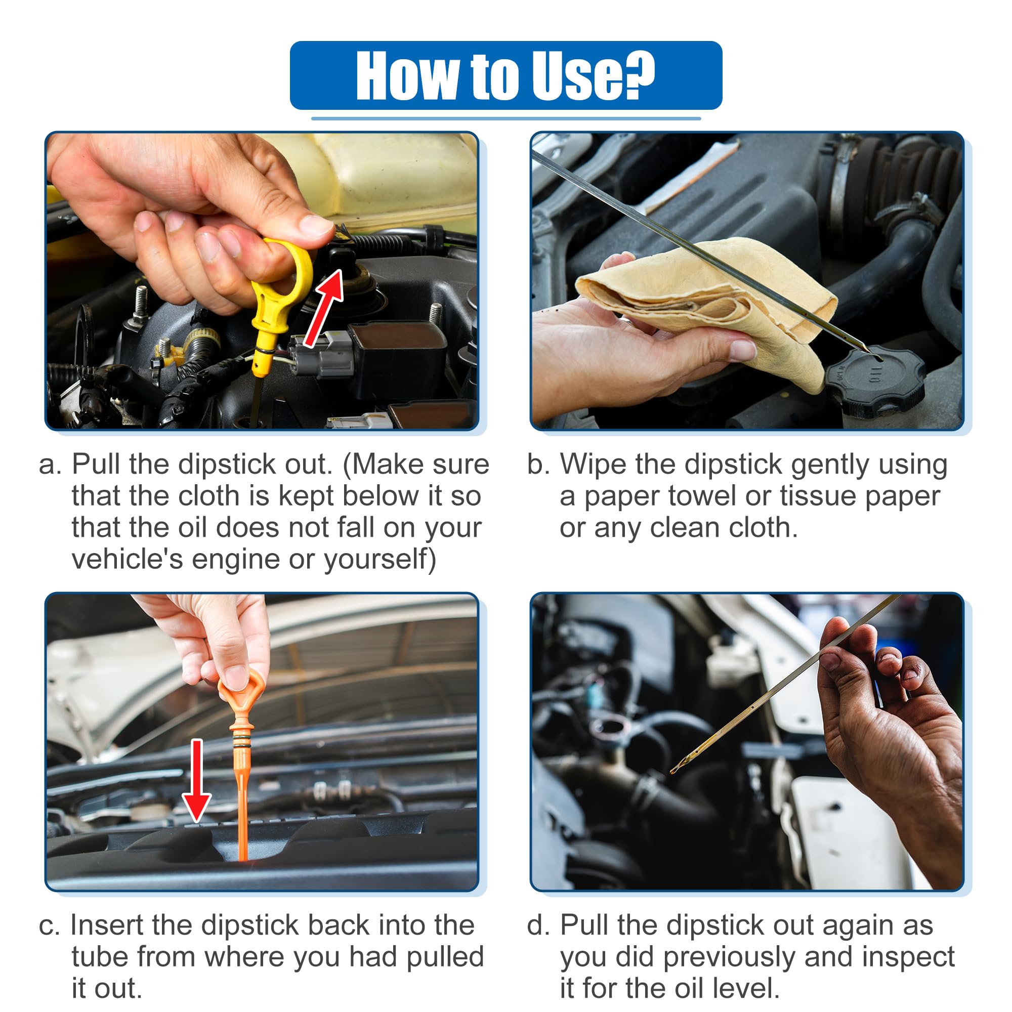 uxcell Engine Oil Level Indicator Dipstick for Volvo S60 2001-2009 for Volvo S80 2001-2006 for Volvo XC90 2003-2014 for Volvo XC90 2016-2022 No.8699543