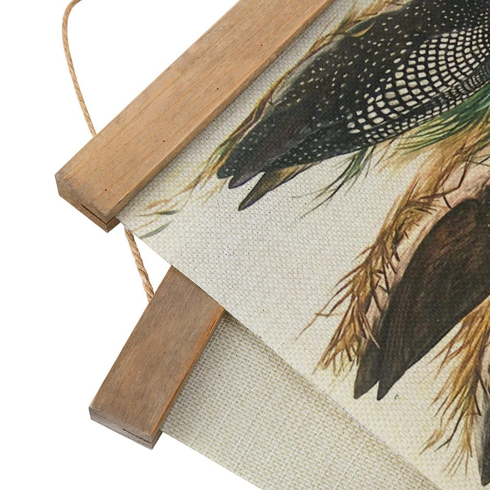 BAWUTZ Red-throated Loon Frame Scroll Poster Wall Hanging Decor Paintings Wood Frame Kit Hanger for Living Room Bedroom Decoration