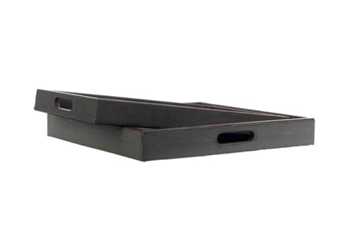 Graphite Sting Tray — Large — by Alice Lane Home Collection — Striking Graphite Color — Decorative Tray — Coffee Table, Office — Opposing Open Handles