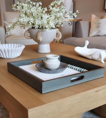 Graphite Sting Tray — Large — by Alice Lane Home Collection — Striking Graphite Color — Decorative Tray — Coffee Table, Office — Opposing Open Handles