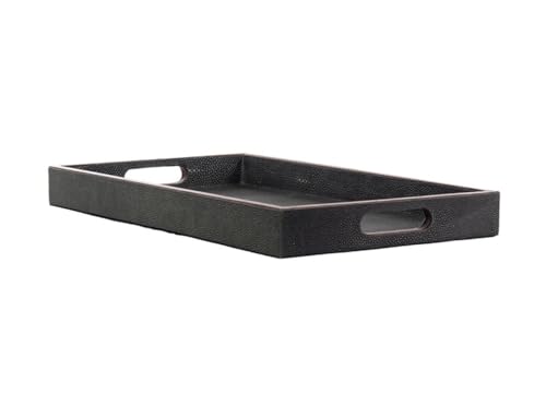 Graphite Sting Tray — Large — by Alice Lane Home Collection — Striking Graphite Color — Decorative Tray — Coffee Table, Office — Opposing Open Handles