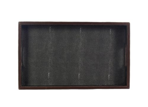Graphite Sting Tray — Large — by Alice Lane Home Collection — Striking Graphite Color — Decorative Tray — Coffee Table, Office — Opposing Open Handles