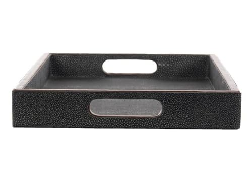 Graphite Sting Tray — Large — by Alice Lane Home Collection — Striking Graphite Color — Decorative Tray — Coffee Table, Office — Opposing Open Handles