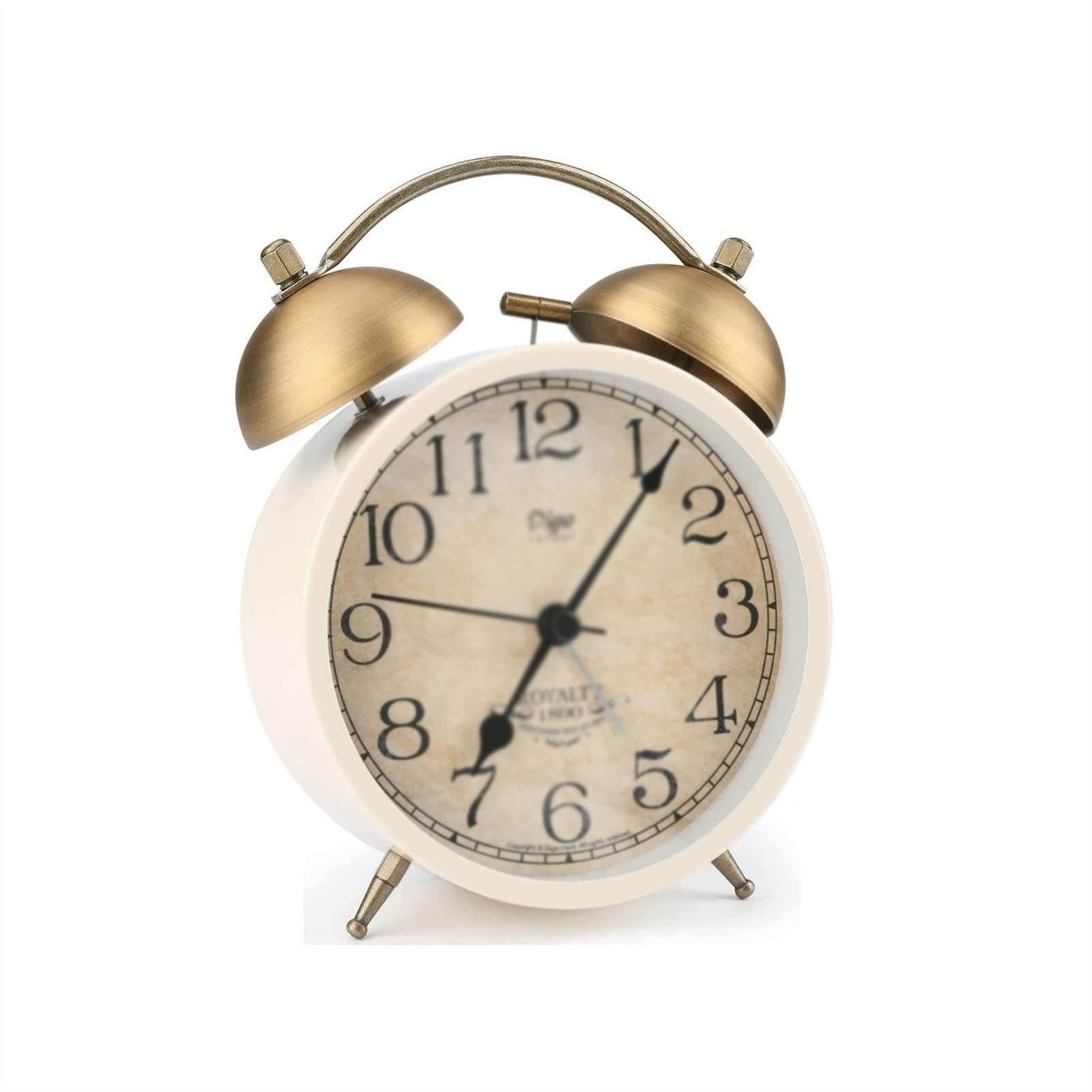 GRFIT Alarm Clock Twin Bell Alarm Clock Loud Alarm Clocks for Heavy Sleepers Non-Ticking Desktop Clock Home Decor Alarm Clock Clocks for Bedside