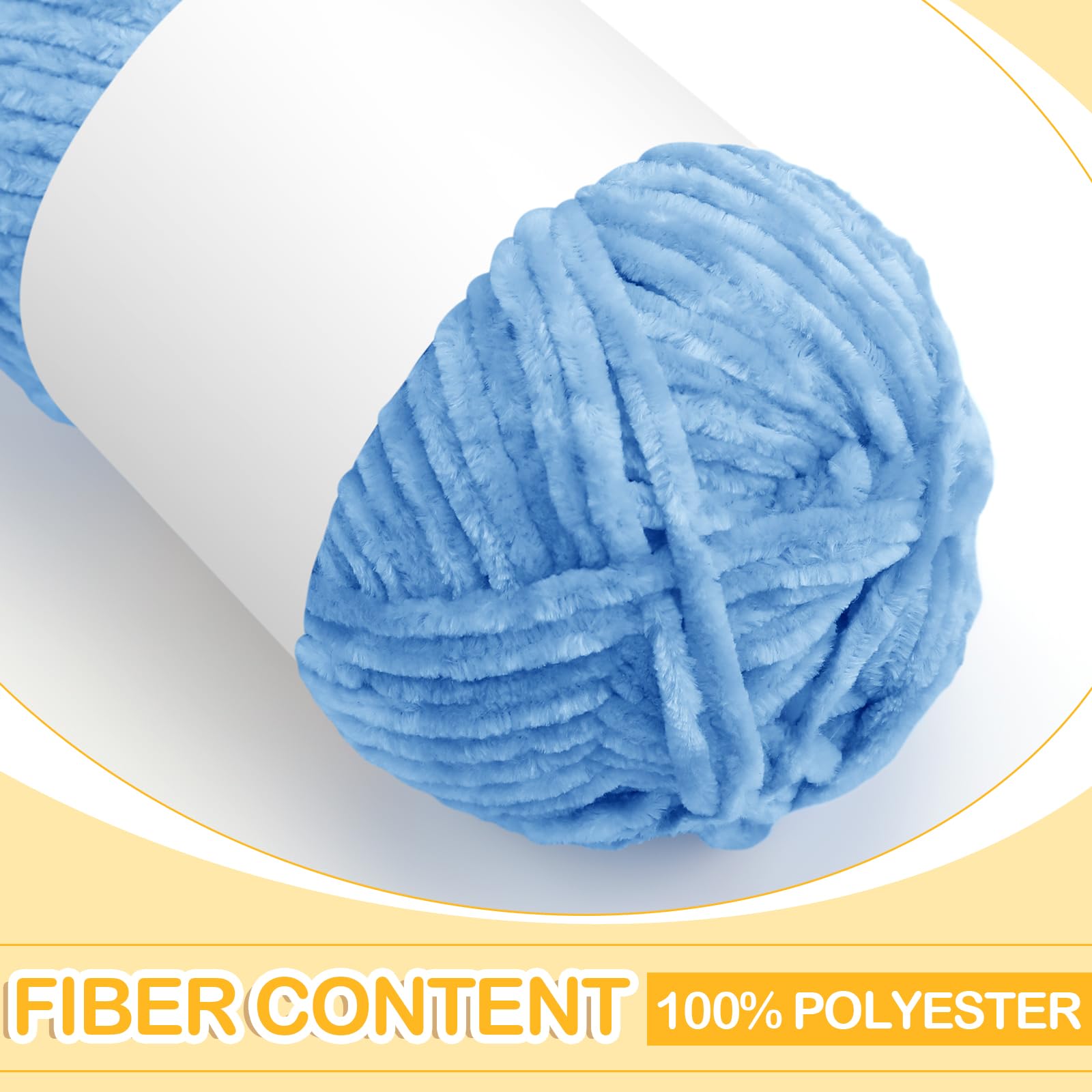 Timgle 20 Skeins Soft Chenille Yarn Thick Plush Yarn Multi Colors Soft Blanket Velvet Yarn for Crocheting and Knitting DIY Craft Total Length 20 x 145 M (20 x 159 Yards, 20 x 100 G)