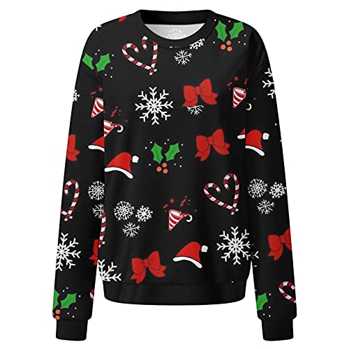 Christmas Shirts for Women Women Crop top Ugly Xmas Crewneck Christmas Tree Print Leopard Tunic Pullover Sweater Lapel Work Office Women’s Clothes Women Halloween Costumes Xmas Plaid Tree Color Block