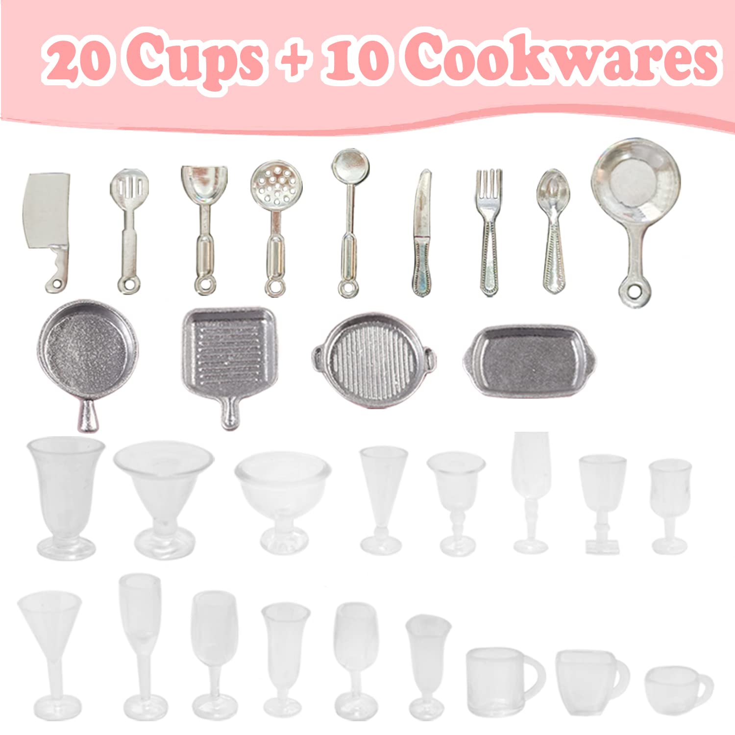 200Pcs Miniatures Food Drinks Bottles Dollhouse Accessories 1:12 Mini Stuff Things Toy Set Pretend Play Kitchen Game Playset Tiny Stuff Baking Micro Mart Hamburger Bread Ice Cream Cake