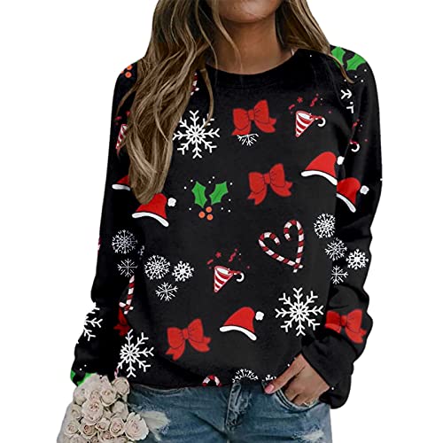 Christmas Shirts for Women Women Crop top Ugly Xmas Crewneck Christmas Tree Print Leopard Tunic Pullover Sweater Lapel Work Office Women’s Clothes Women Halloween Costumes Xmas Plaid Tree Color Block