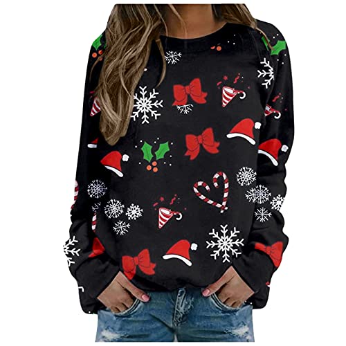 Christmas Shirts for Women Women Crop top Ugly Xmas Crewneck Christmas Tree Print Leopard Tunic Pullover Sweater Lapel Work Office Women’s Clothes Women Halloween Costumes Xmas Plaid Tree Color Block