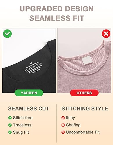 YADIFEN Thermal Underwear for Women Long Johns Sets Base Layer Fleece Lined Long Underwear Pajamas Winter Warm Top Bottom Black