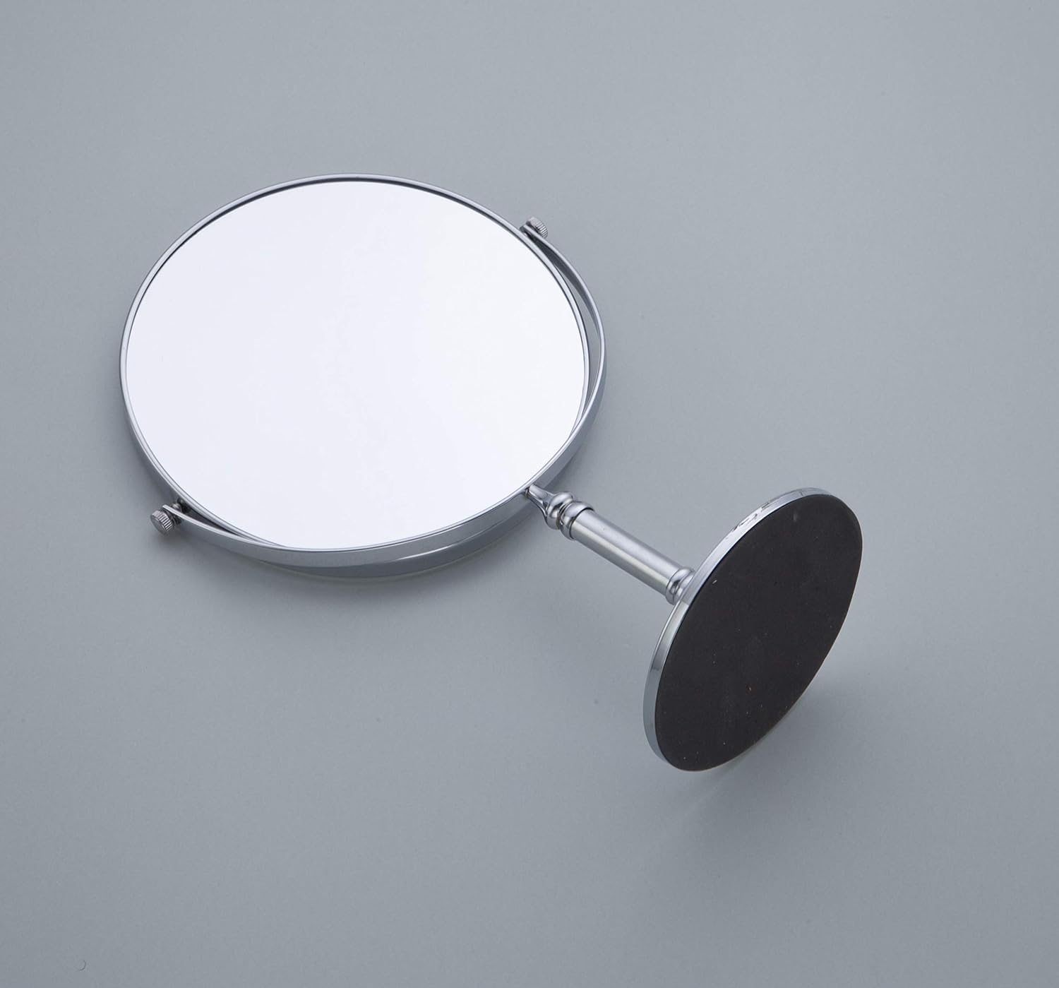 HAIPUTTER Double Sided 3X and 1X Magnifying Makeup Mirror with Stand, 6 in Silver Vanity Swivel Mirrors for Desk Table Standing
