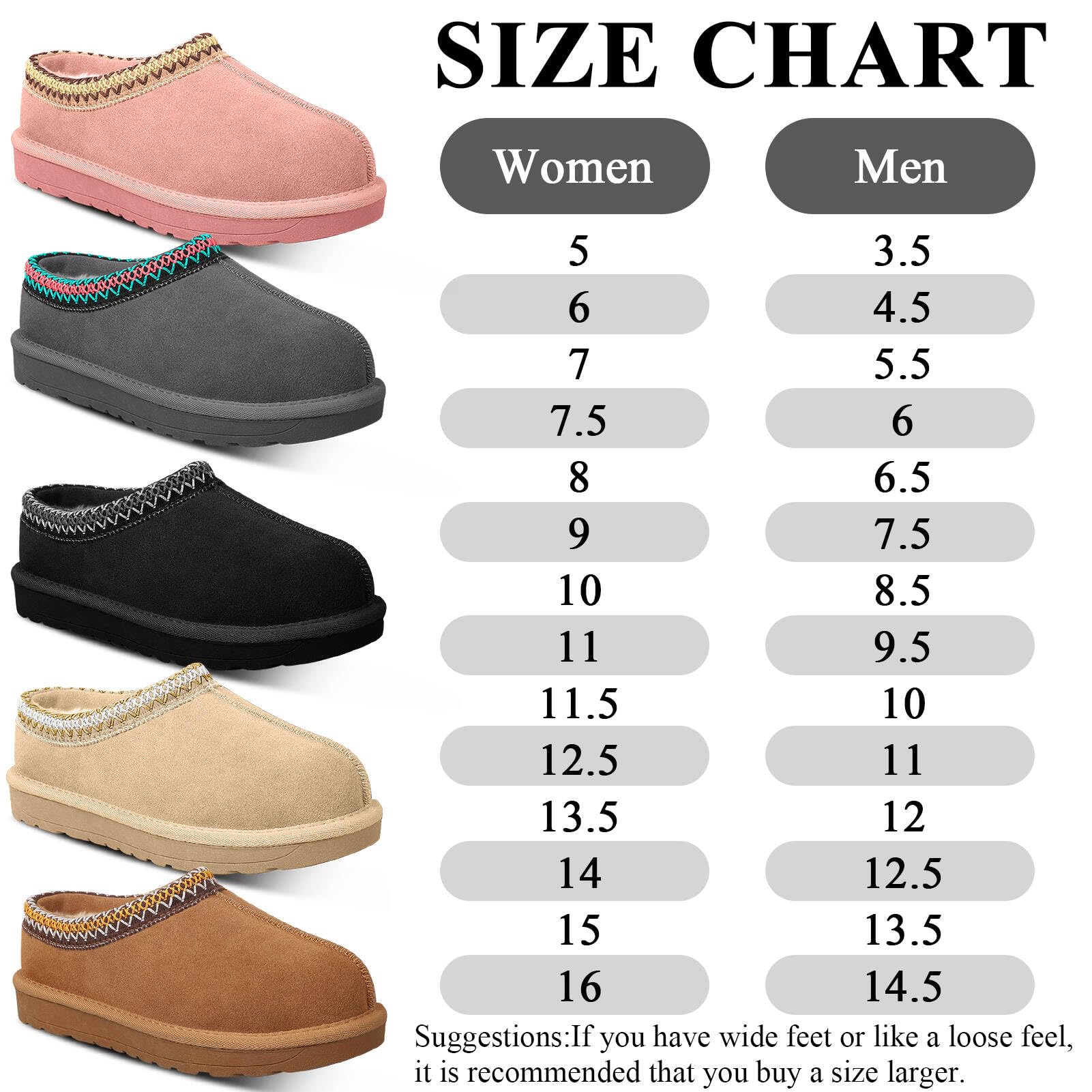 metricfalcon Women's Slippers Platform Mini Boots For Women Suede Leather Indoor/Outdoor Anti-Slip Slipper Comfy Fur Fleece Lined Sneakers Short Ankle Boot