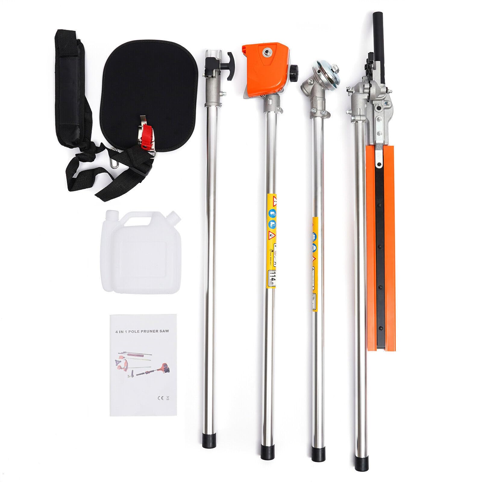 Cordless Trimmer, 10 in 1 52cc Hedge Strimmer Telescopic Rod String Trimmer, 2 Stroke Engine Trimmer and Brush Cutter Blade Power Trimming Tools for Garden Lawn Care and Tree Trimming
