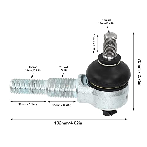 Joint Kit Heat Treated Tie Rod End Prevent Vibration Anti Rust High Hardness M12- M18 For 250cc 200cc Electric ATV UTV Go Kart