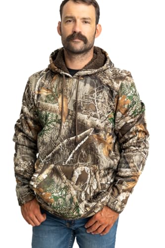 Realtree Men's Camo High Pile Fleece Vest Jacket for Hunting, Hiking and Climbing (US, Alpha, Large, Regular, Regular, Edge | Sherpa)