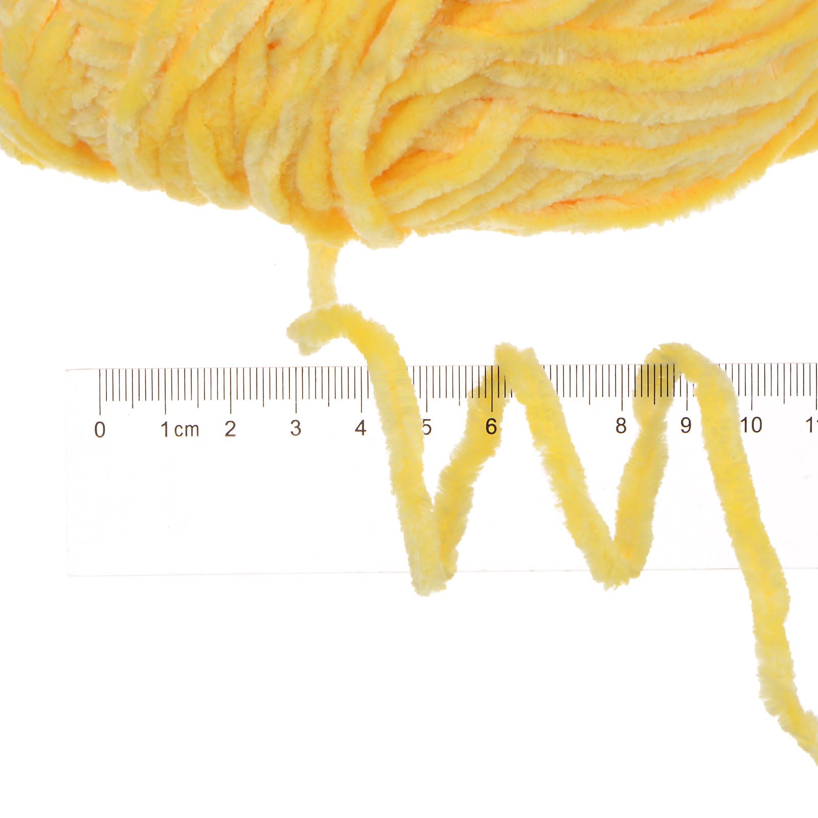 HARFINGTON 2 Skeins Velvet Chenille Yarn 2x100g/7.1oz 174 Yards Total Length #6 Super Bulky Polyester Soft Blanket Yarn for Knitting Weaving Scarf, Yellow