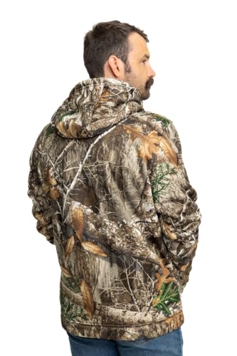 Realtree Men's Camo High Pile Fleece Vest Jacket for Hunting, Hiking and Climbing (US, Alpha, Large, Regular, Regular, Edge | Sherpa)
