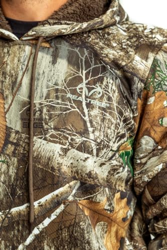 Realtree Men's Camo High Pile Fleece Vest Jacket for Hunting, Hiking and Climbing (US, Alpha, Large, Regular, Regular, Edge | Sherpa)
