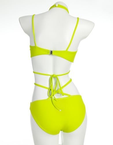 Winx Club Women's Flora Two Piece Bikini Set Swimsuit with Sarong and Choker Bathing Suit (Small) Yellow