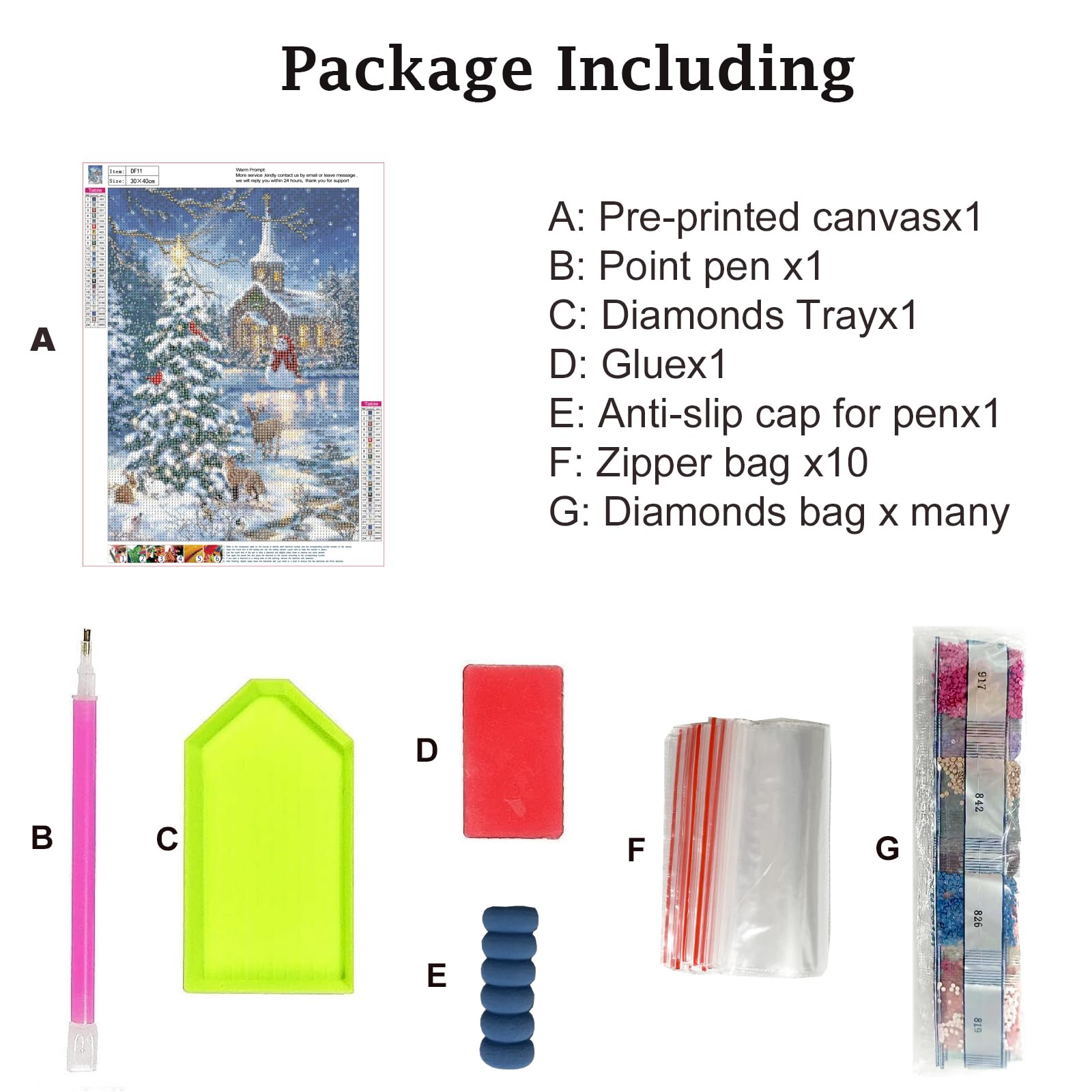 DIYDECORFUN Christmas Tree Diamond Painting Kits for Adults, 5D Diamonds Art Cabin, Winter Paint with Diamonds Round Full Drill Gems Art, Snowman Diamond Dots Art Kits for Beginners (12x16Inch)
