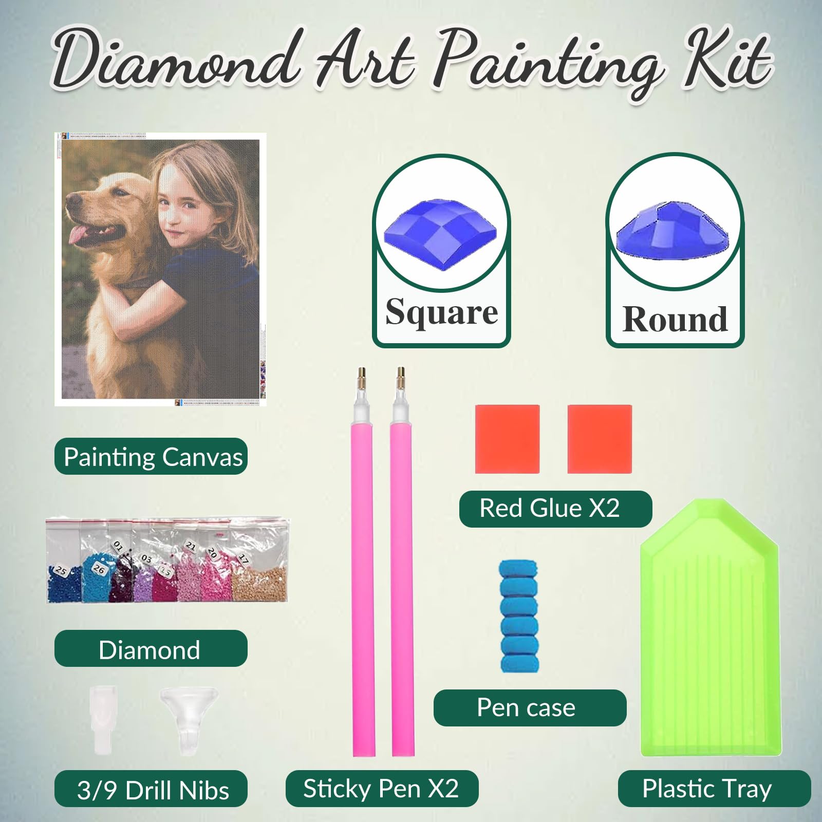 Custom Diamond Art Painting Personalized Diamond Art for Adults Customized Photo Kits,Personalized Photo Customized Gifts Home Wall Décor,Round and Square Drill