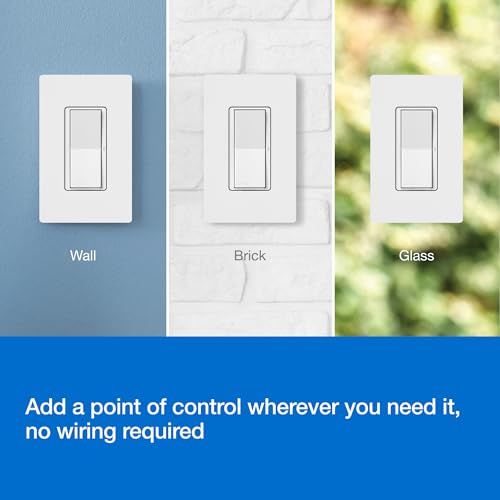 Lutron Pico Paddle Remote Wall-Mounting Kit for Wireless 3-Way Switch Applications w/Caseta Smart Dimmer Switches, Includes Remote, Wallbracket, Wallplate, and Wire Label Stickers, PJ2W-P2B-WH,White