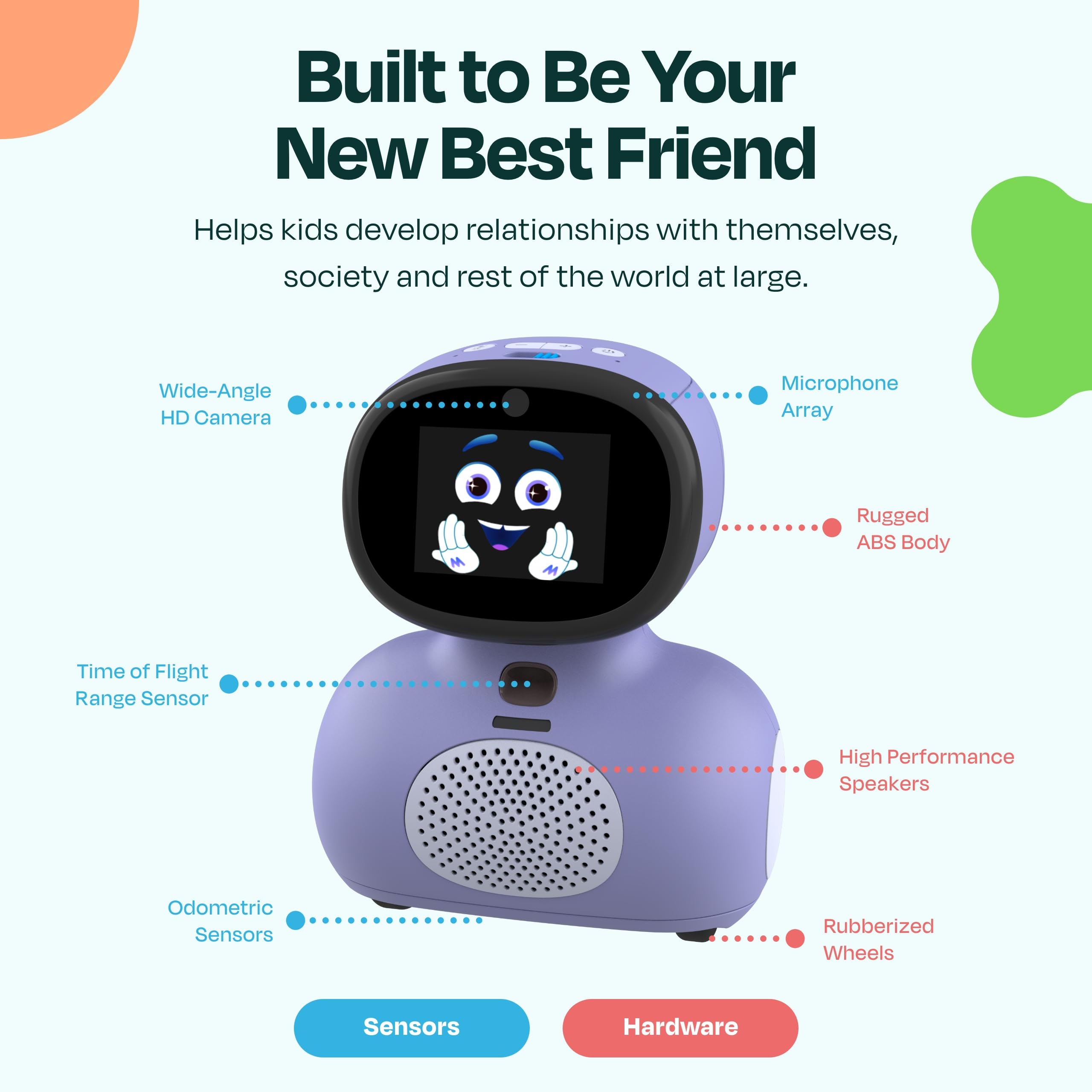 Miko Mini - Interactive Robot for Kids - For STEAM Learning - With Conversational AI - Tech Gift for Kids - Coding, Dancing Robot with Learning Games - For Boys & Girls Ages 4-10 - Purple