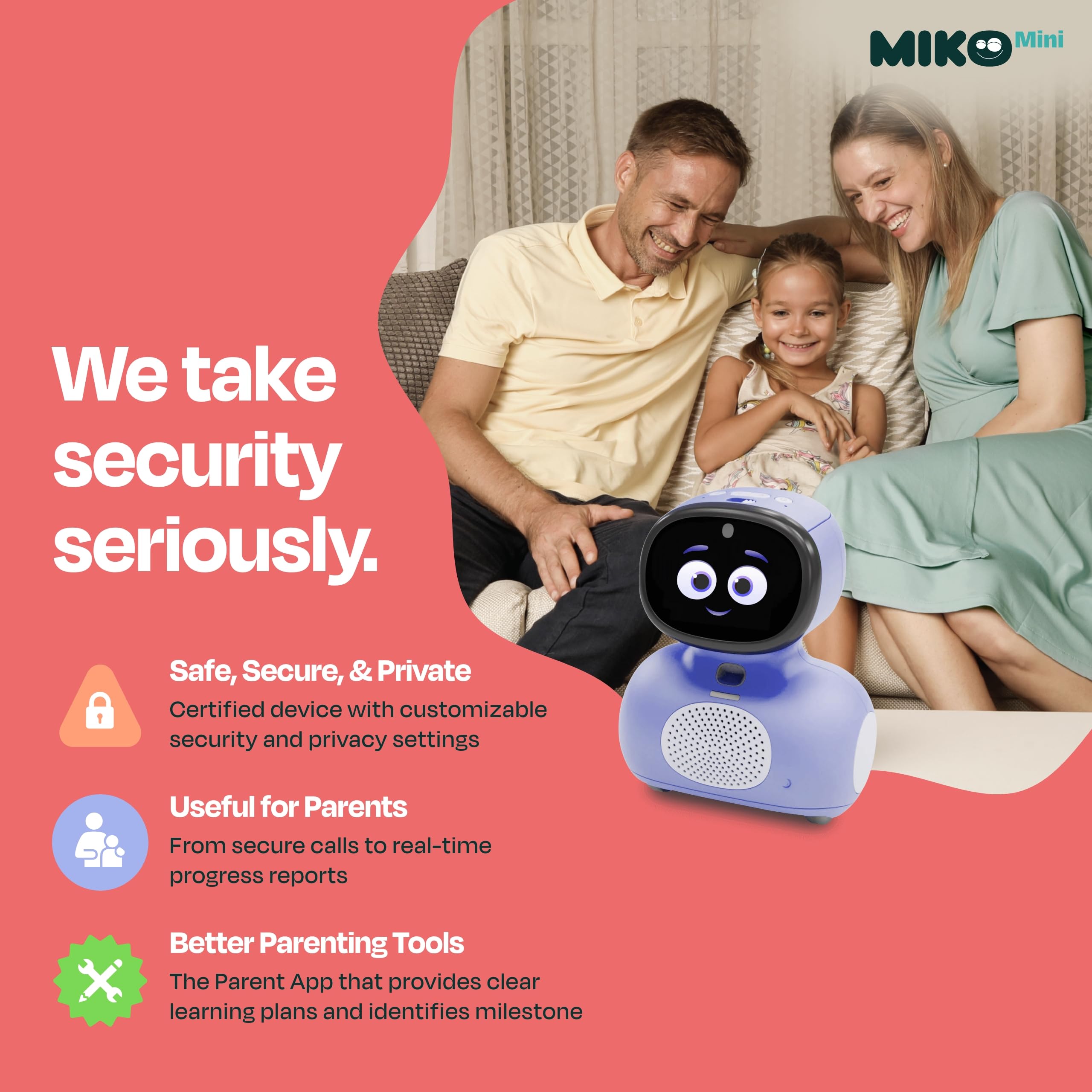 Miko Mini - Interactive Robot for Kids - For STEAM Learning - With Conversational AI - Tech Gift for Kids - Coding, Dancing Robot with Learning Games - For Boys & Girls Ages 4-10 - Purple