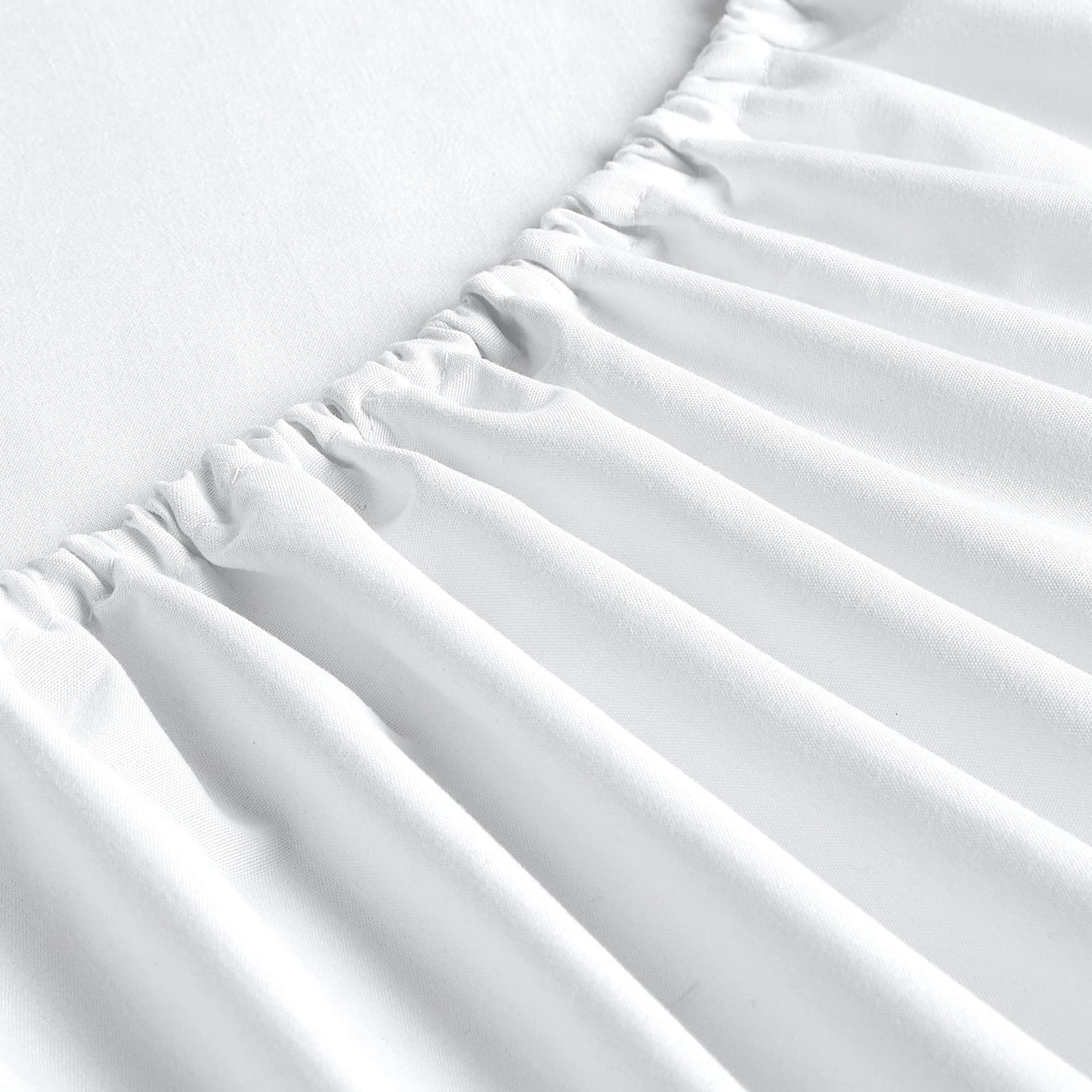 FreshCulture Twin Fitted Sheets, Bulk Pack of 6, Deep Pocket, Soft Microfiber Bottom Sheets for Home, Salons, Hotels, Twin Size Fitted Sheets Only (White)
