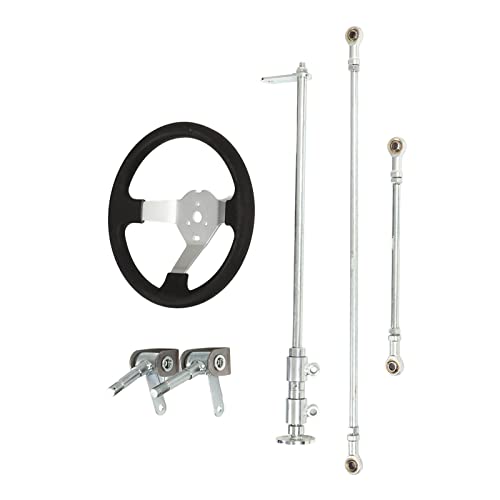Go Karts Steering Wheel Kit - Tie Rod Joint Gear Rack Shaft Kit - Fits 100cc 125cc 140cc 150cc Go Kart Quad