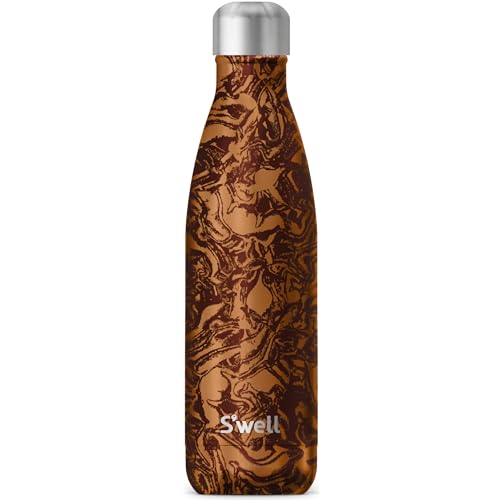 S'well Stainless Steel Water Bottle 17 Fl ounces Burgundy Swirl Triple-Layered Vacuum-Insulated Containers Keeps Drinks Cold for 36 Hours and Hot for 18 BPA-Free Perfect for On the Go