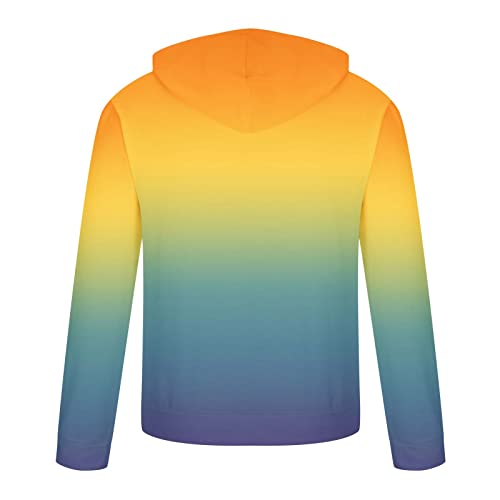 Hoodies for Men Zip Up Graphic Lightweight Athletic Sweatshirt Casual Long Sleeve Hooded Sweatshirts Pullover Tee cotton crewneck sweatshirt Yellow 2X