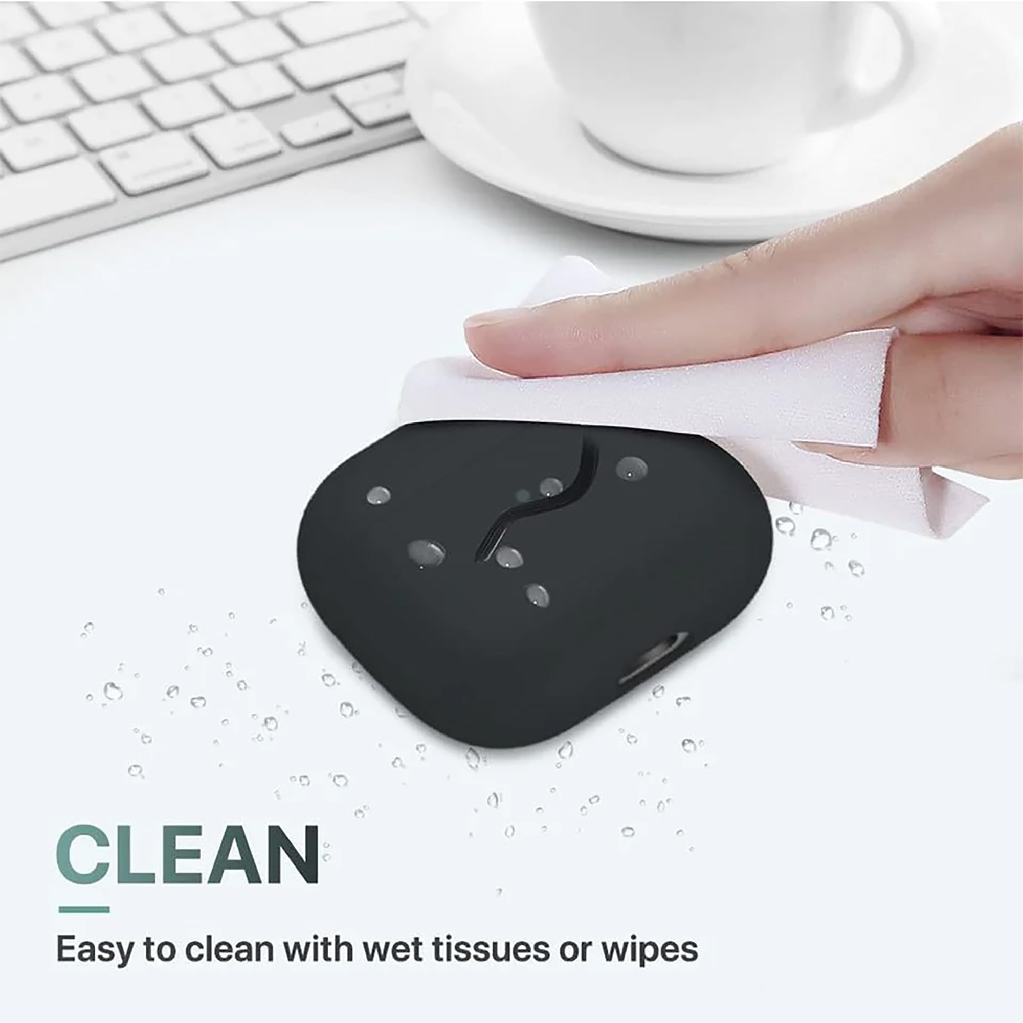 Airpods Pro 2 Case Soft Silicone Protective Case Cover Compatible with Apple AirPods Pro 2nd Generation Case 2022 Front LED Visible (Black)